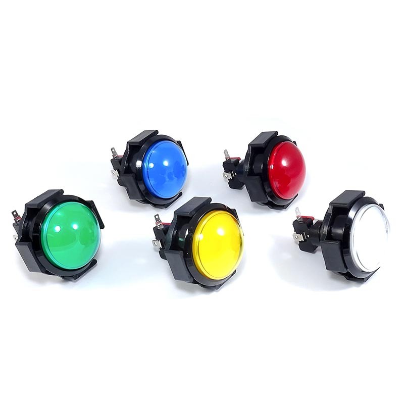 Rounded Convex LED Illuminated Arcade Button 60mm - Arcade Express
