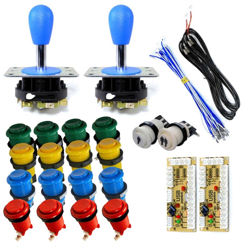 IL Mag Stick Joysticks Kit 2 players + 18 buttons + USB Encoder ...
