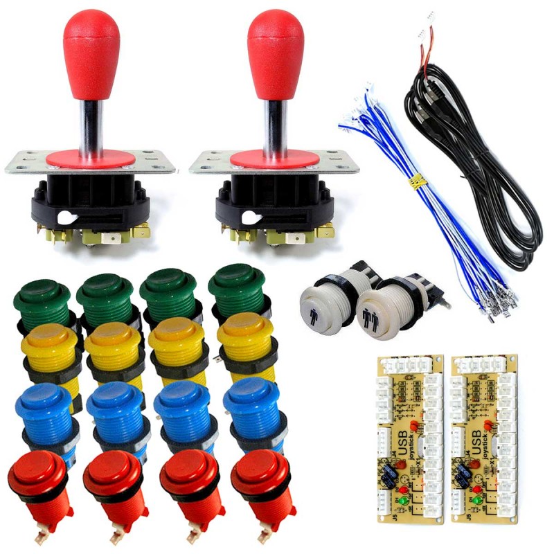 IL Mag Stick Joysticks Kit 2 players + 18 buttons + USB Encoder ...
