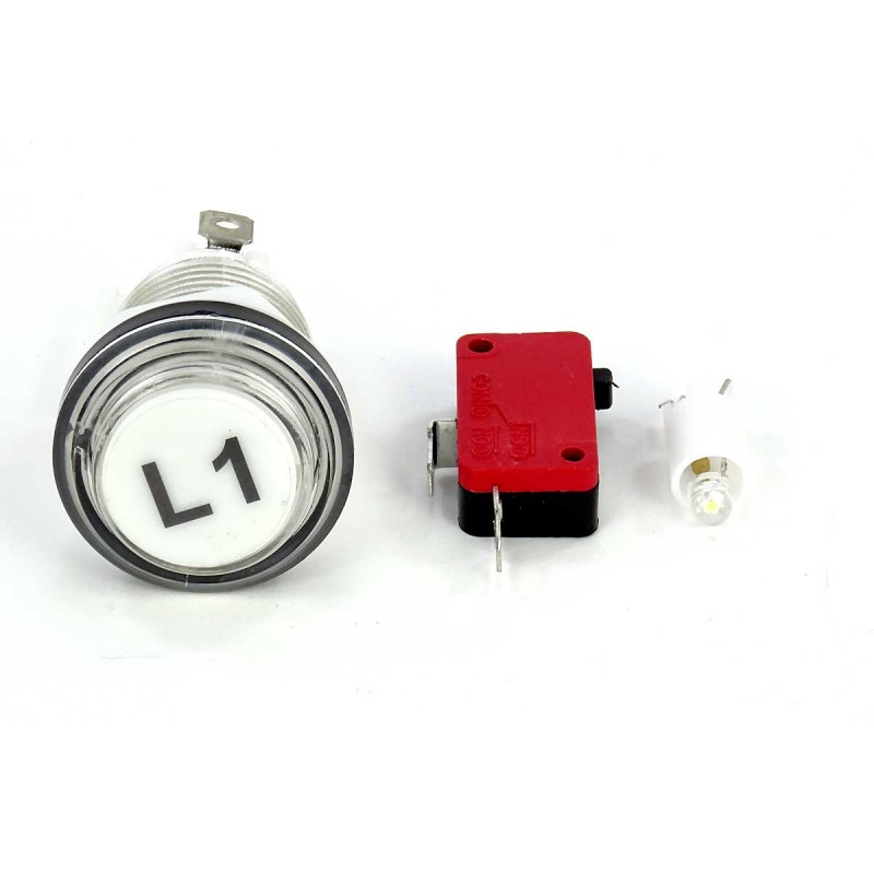 Turbo / PS1 / A / B / C / D illuminated LED Arcade Button - Arcade Express
