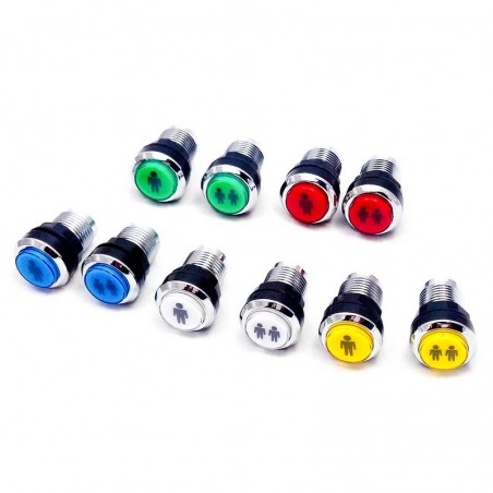 1 & 2 player illuminated LED Chrome Arcade Button - Arcade Express
