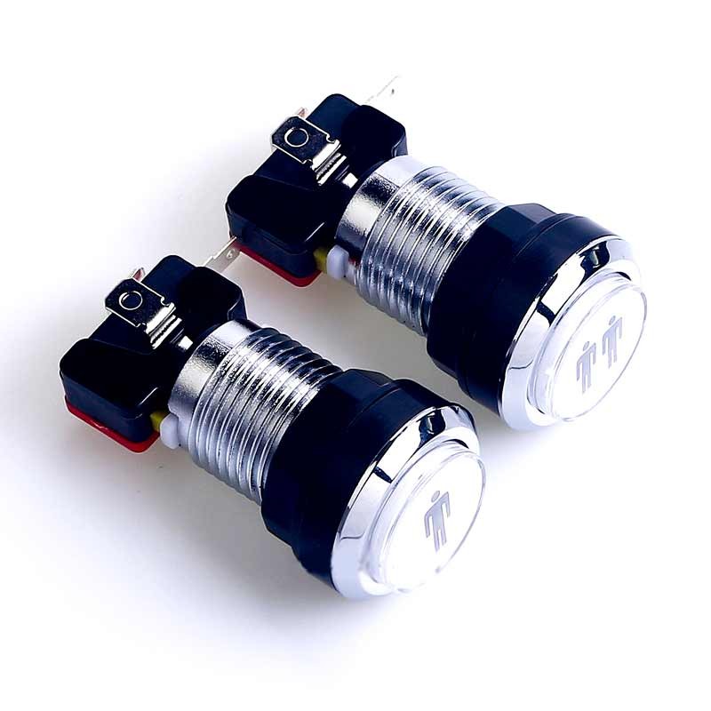 1 & 2 player illuminated LED Chrome Arcade Button - Arcade Express