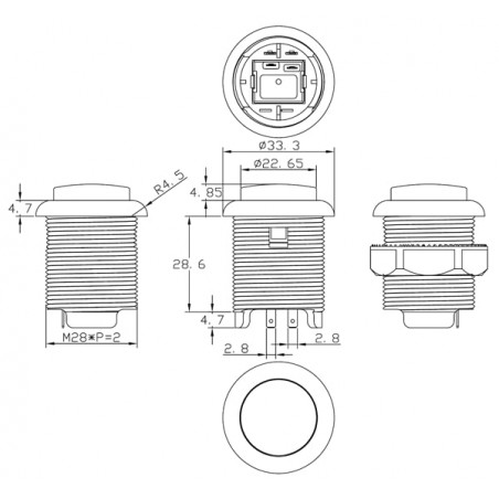 Dragon illuminated LED Translucent Arcade Button 28mm - Arcade Express