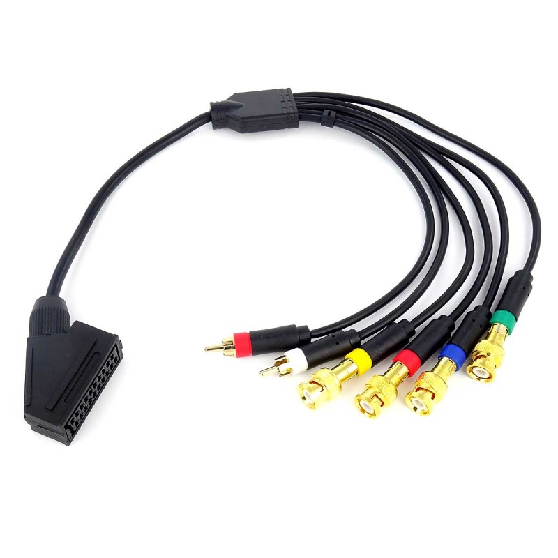 RGBS SCART to 4 x BNC adapter cable Sony PVM/ BVM monitors - Arcade Express
