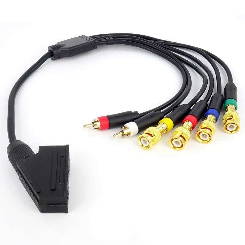 RGBS SCART to 4 x BNC adapter cable Sony PVM/ BVM monitors - Arcade Express
