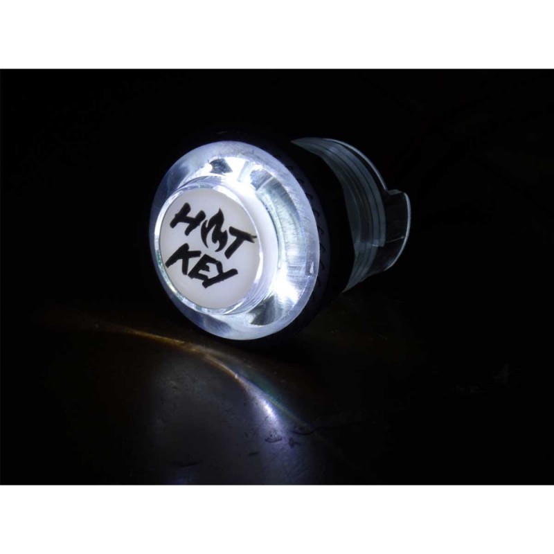 "Hot Key" Iluminated LED Translucent White Arcade Button - Arcade Express