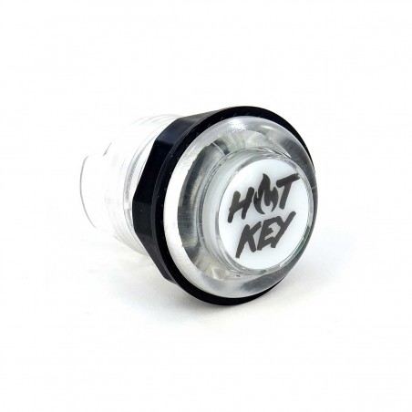 "Hot Key" Iluminated LED Translucent White Arcade Button - Arcade Express