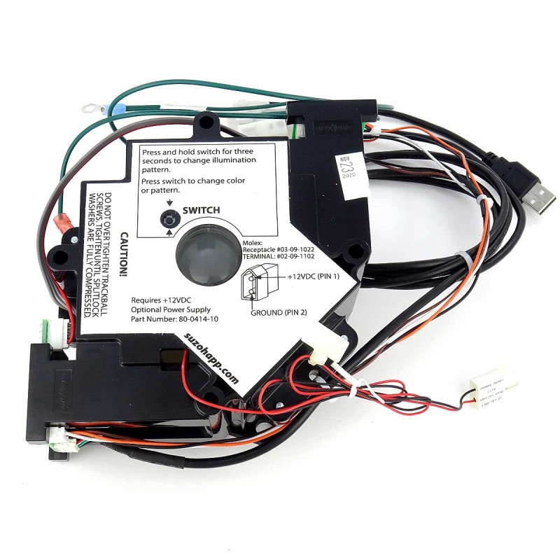 Arcade Trackball Suzo Happ RGB LED PS2 / USB 3" 76mm Zoll - Arcade Express