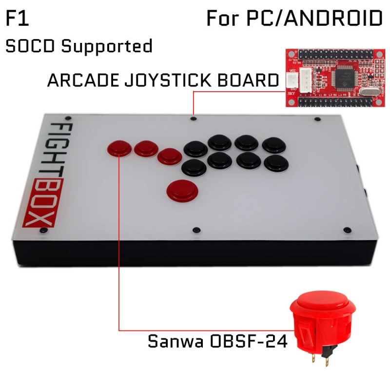 F1 Arcade FightStick Sanwa Hitbox PC / Raspberry Pi / Android - Arcade Express