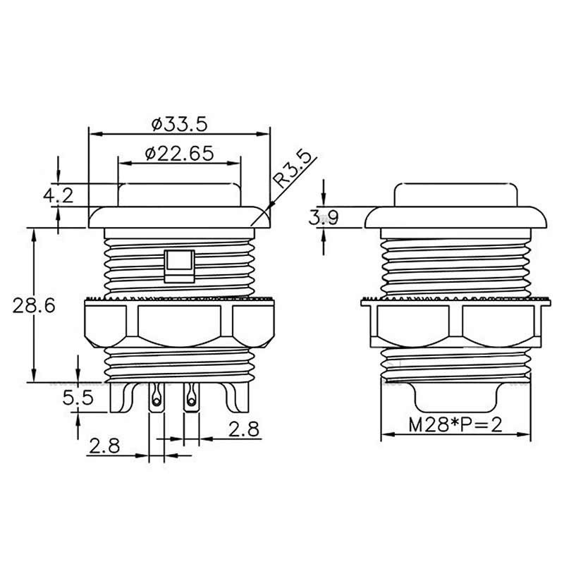 Gold Leaf Silent Short Arcade & Pinball Button - Arcade Express