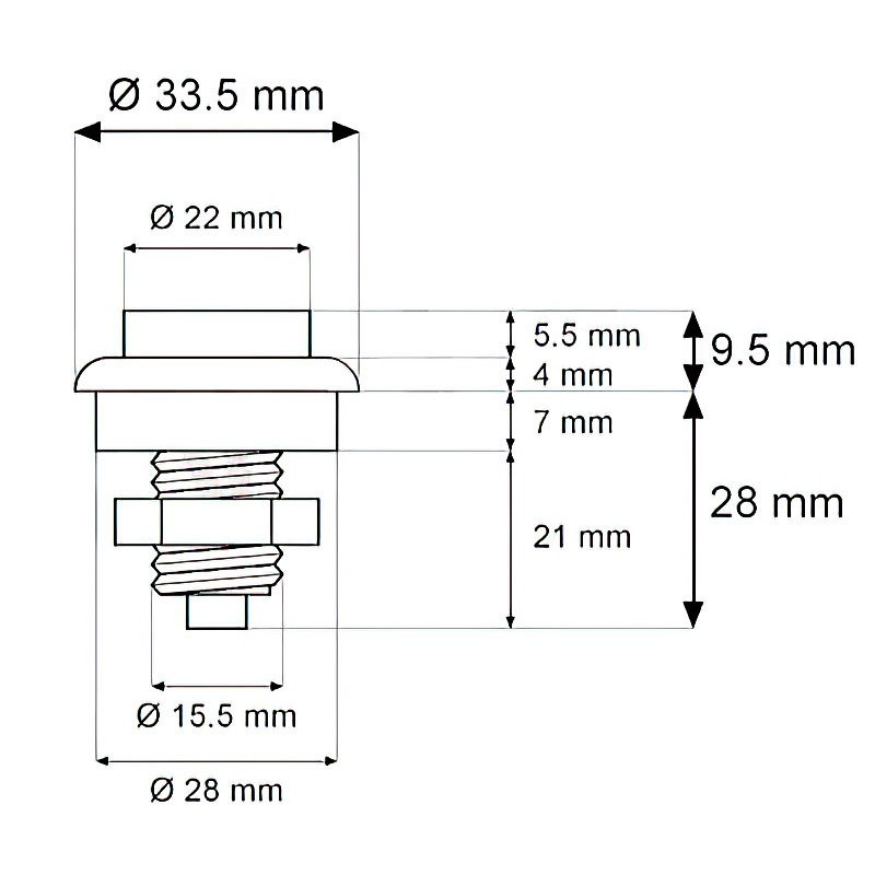 Transluzent Suzo Happ 1/8" Flipper Button mit Feder - Arcade Express