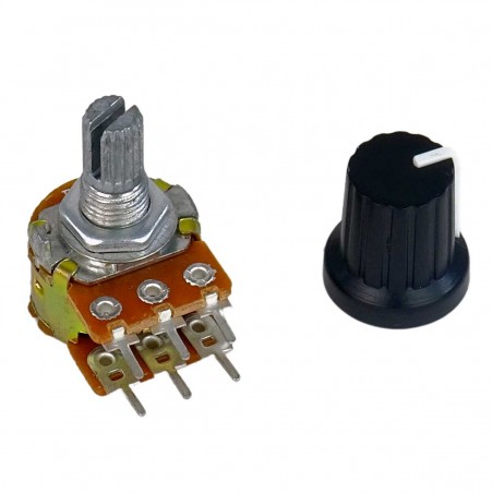 6-pin Double Linear Potentiometer B10K with knob - Arcade Express