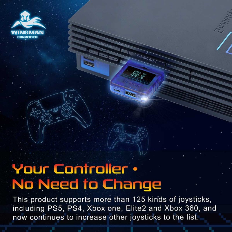 Brook Wingman PS2/ PS1/PS Controller Converter Adapter (Translucent Ver ...