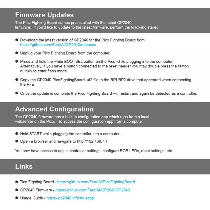 Pico Fighting Board V2 (PC / Nintendo Switch / PS3 / PS4) - Arcade Express