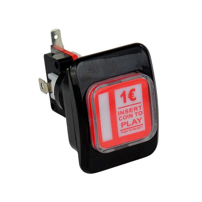 Illuminated Arcade Credit Button 0.50€ / 1€ / Pacman / Space Invaders ...