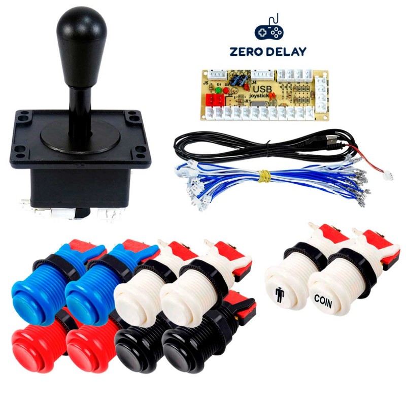 American Joystick Kit 1 Spieler 10 Tasten + Zero Delay Encoder USB - Arcade Express