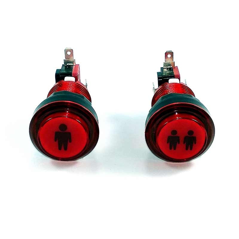 1 & 2 Player Iluminated LED Translucent Arcade Button - Arcade Express