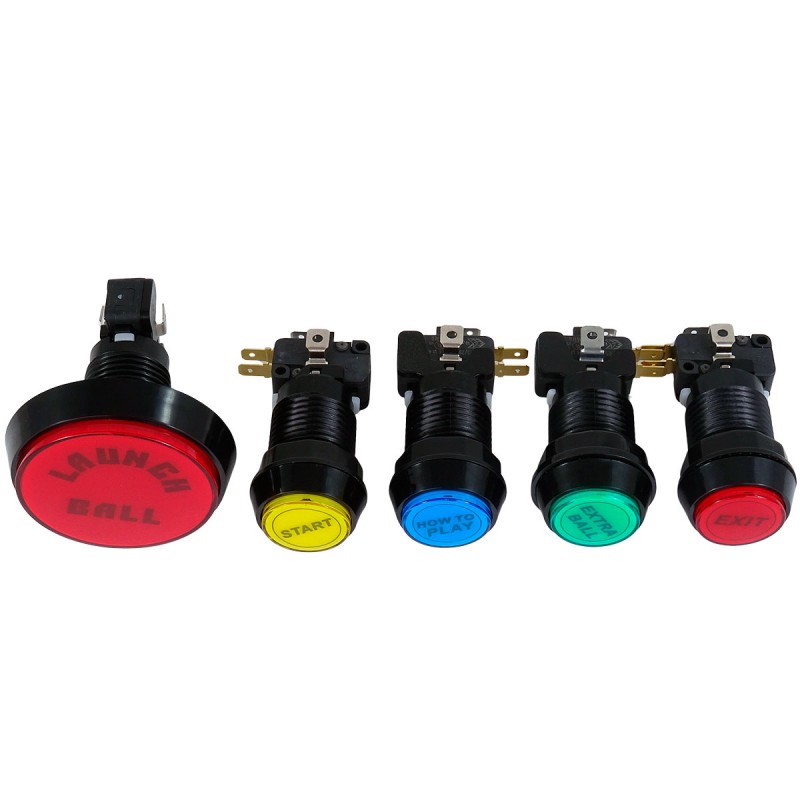 Williams / Bally LED Illuminated Pinball Buttons Kit 5V-12V - Arcade ...