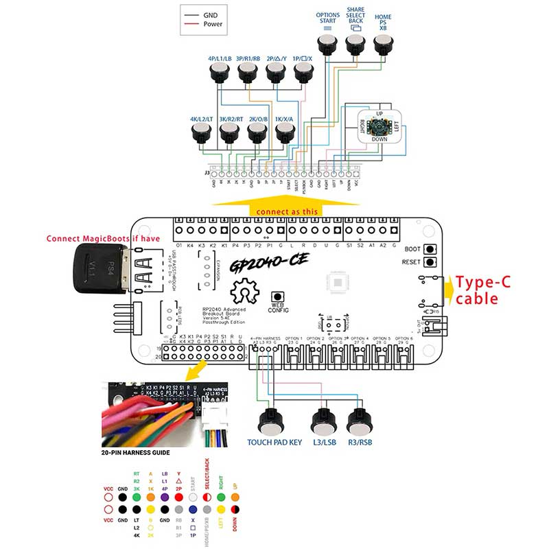 RP2040 Advanced Breakout Board 5.4e Fighting Board (PC / Nintendo ...